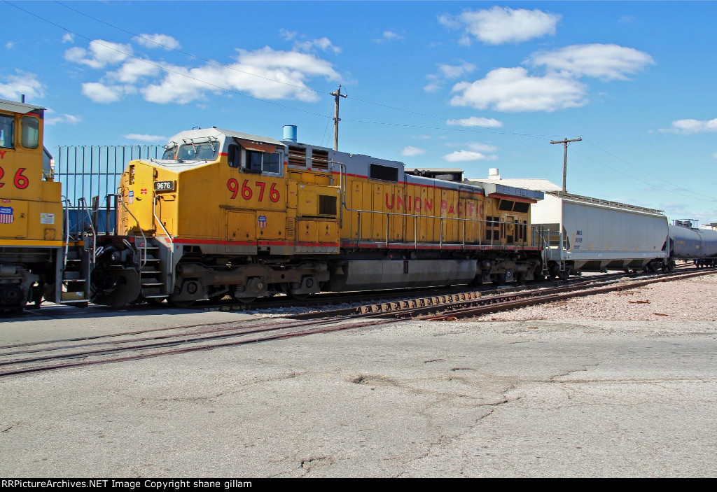 UP 9676 is 3rd on this freight.